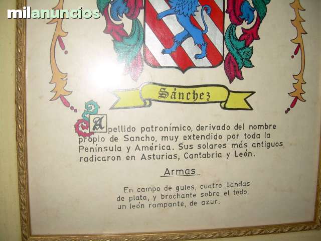 MIL ANUNCIOS.COM - SÁNCHEZ: escudo herÁldico